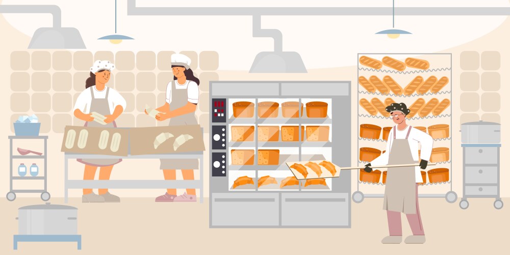 Bakery confectionery isometric flowchart Vector Image