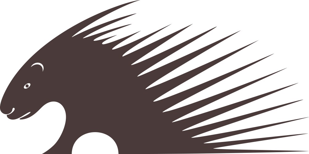 Sleek black porcupine heraldry porcupine quill Vector Image