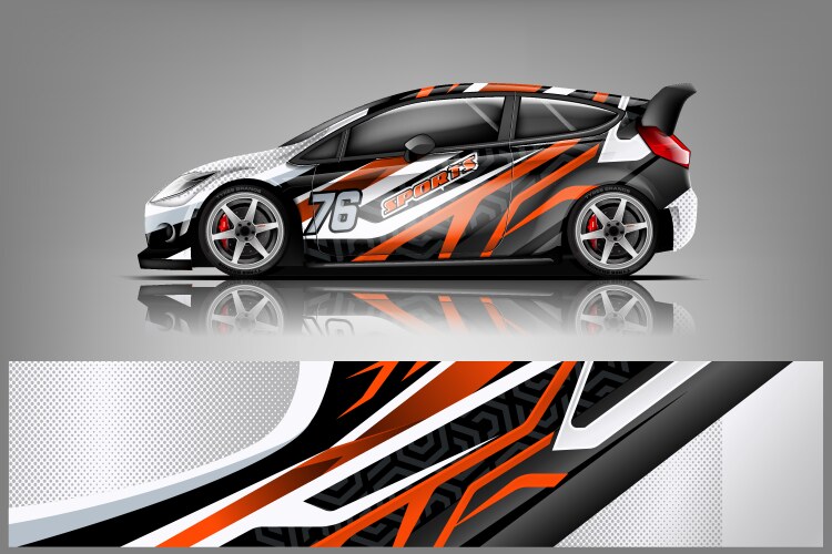 Wrap car decal design custom livery race rally Vector Image