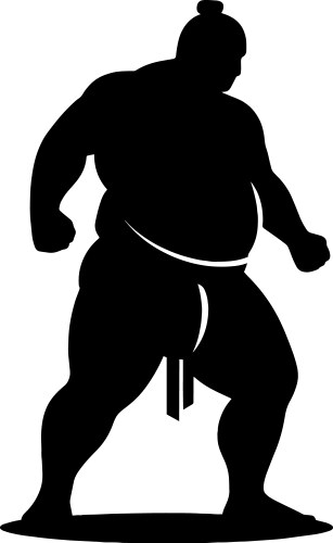 Sumo fight silhouette isolated on a white Vector Image