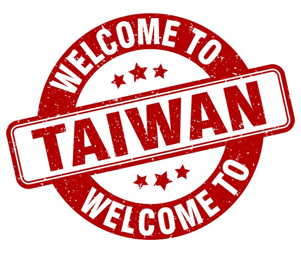 Welcome to taiwan stamp taiwan round sign Vector Image