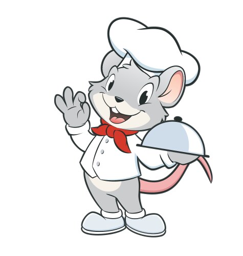 Cute cat chef coloring page Royalty Free Vector Image