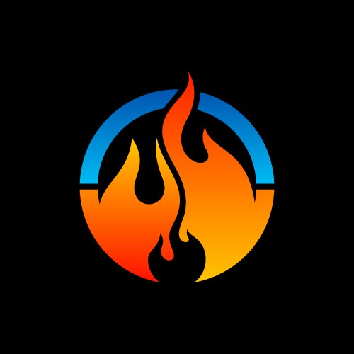 Phoenix fire logo design Royalty Free Vector Image