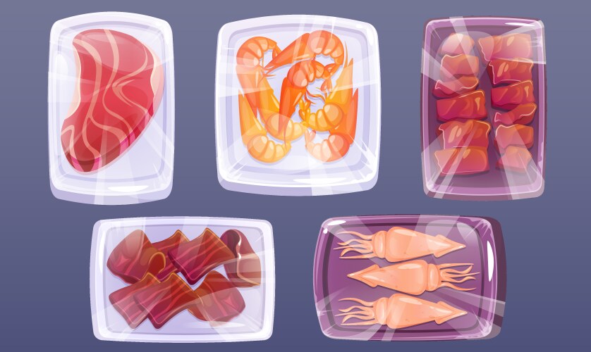 Beef meat fresh steak in the package food 3d Vector Image