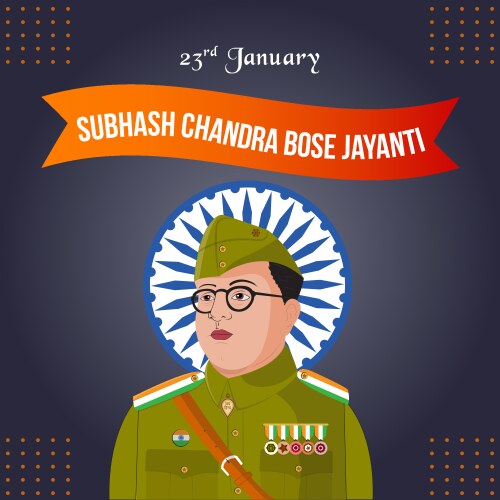 Subhash chandra bose jayanti banner design Vector Image