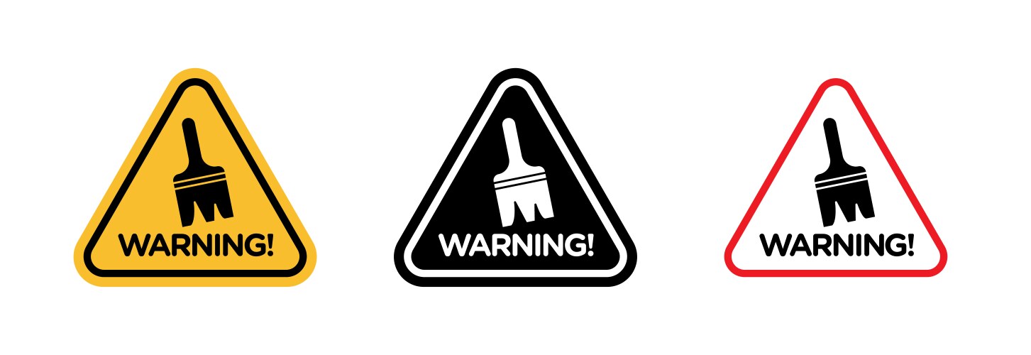 Wet paint sign icon set caution for freshly Vector Image