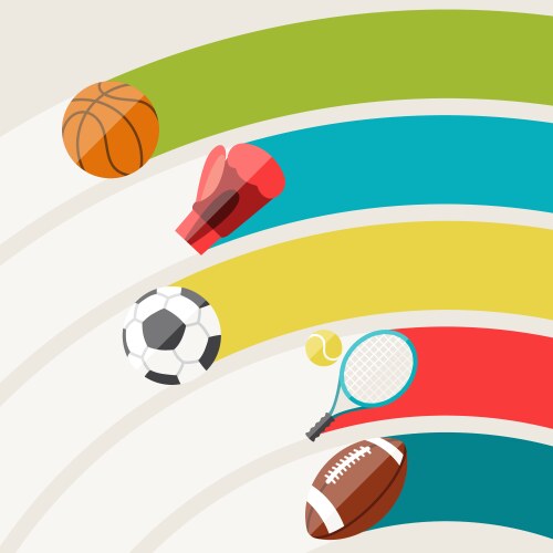 Sports background with soccer football flat icons Vector Image