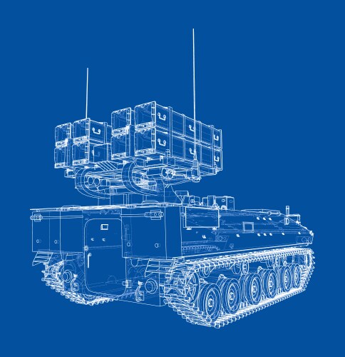 Military track missile system Royalty Free Vector Image