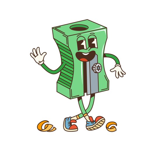 Teacher appreciation groovy retro pencil school Vector Image