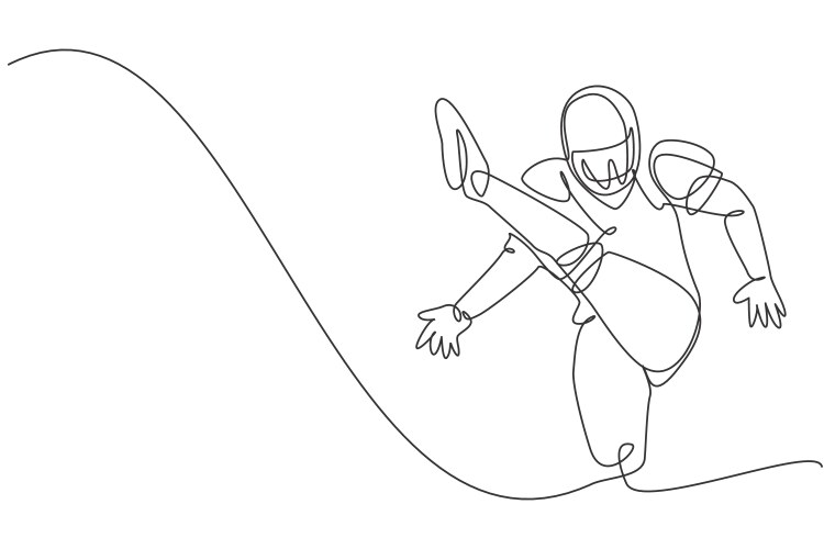 Single continuous line drawing young agile Vector Image