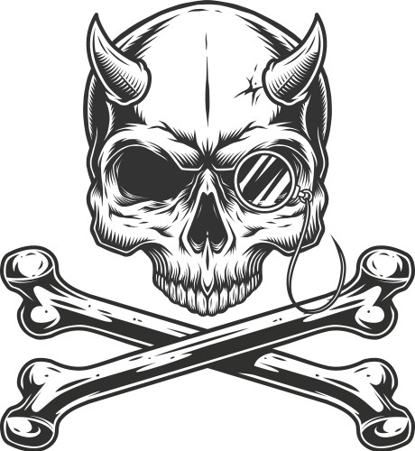 Scary demon skull without jaw Royalty Free Vector Image