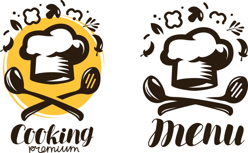 Restaurant logo or label emblems for menu design Vector Image