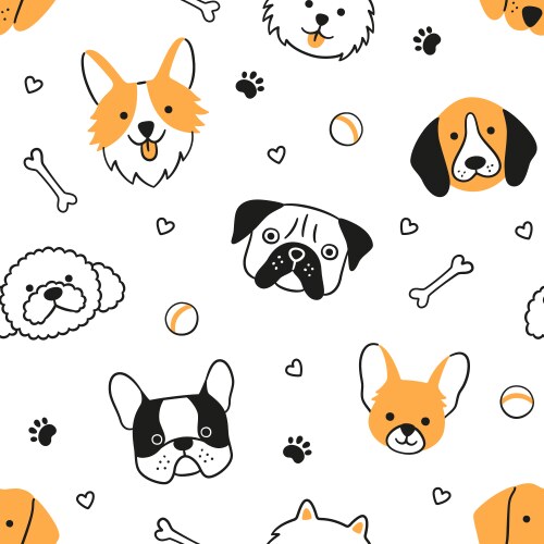 Seamless pattern animals dog theme Royalty Free Vector Image