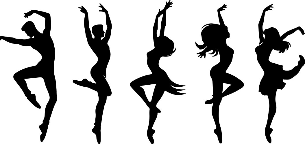 Flat design gymnast silhouette isolated on white Vector Image