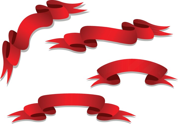 Three red ribbons with gold stripes Royalty Free Vector