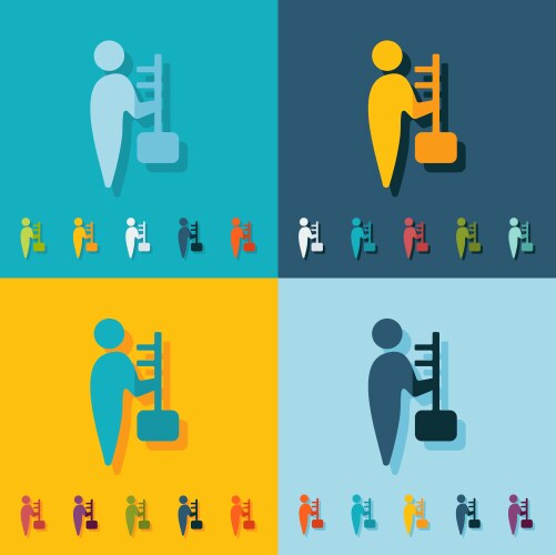 Flat icon people and a business key topic Vector Image