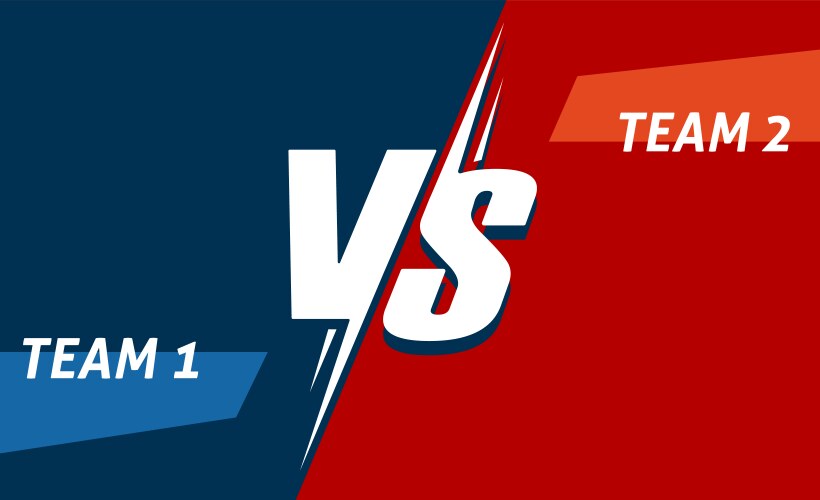Versus game cover neon banner sport vs team Vector Image