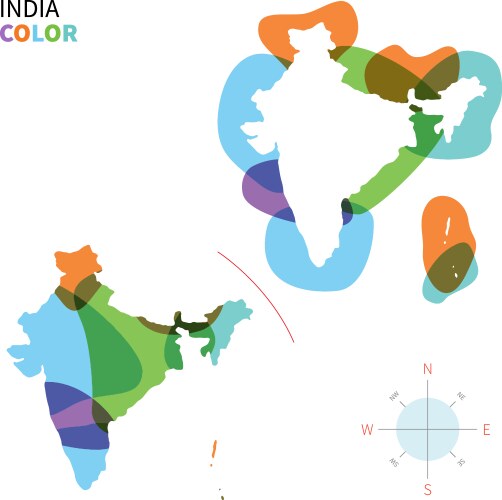 Political map of india Royalty Free Vector Image