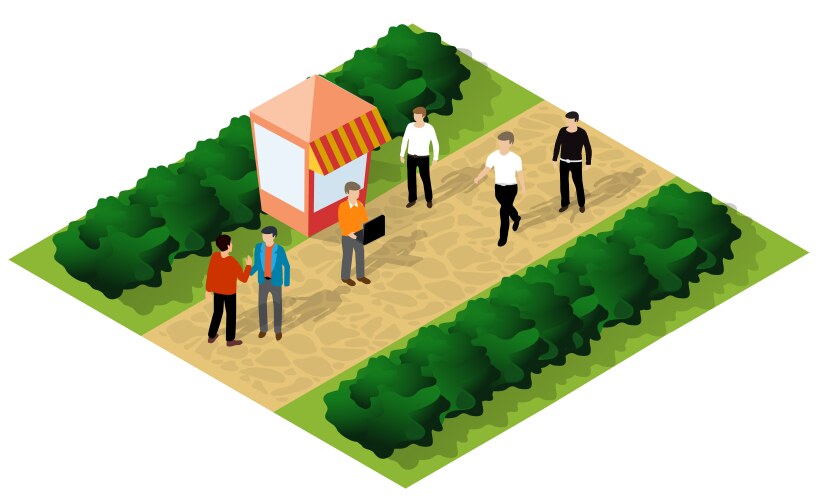 City quarter top view landscape isometric 3d Vector Image