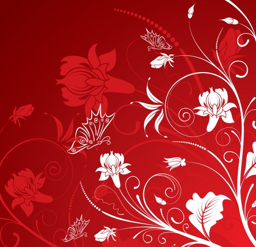Red floral background Royalty Free Vector Image