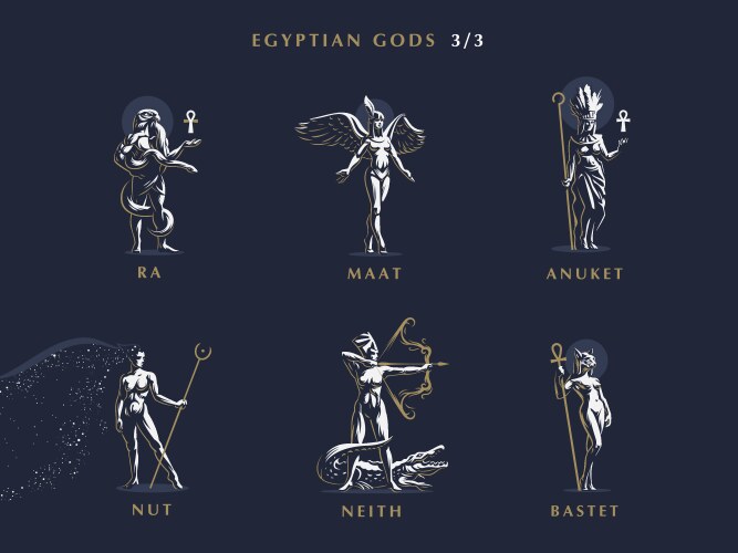 Egyptian god khonsu emblem Royalty Free Vector Image