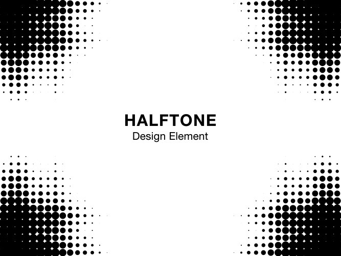 Halftone frame banner halftone corner frame Vector Image
