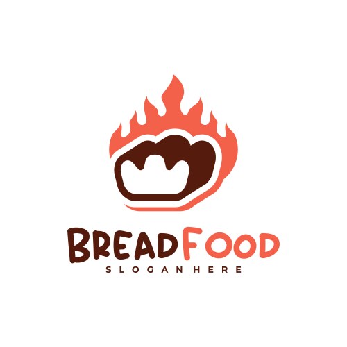 Fire bread logo template creative hot Royalty Free Vector