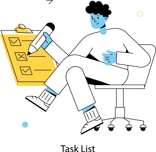 Task list Royalty Free Vector Image - VectorStock