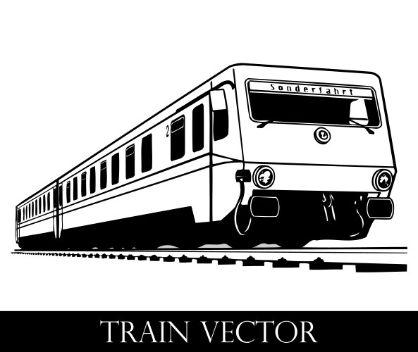 Train electric locomotive with carriages from Vector Image