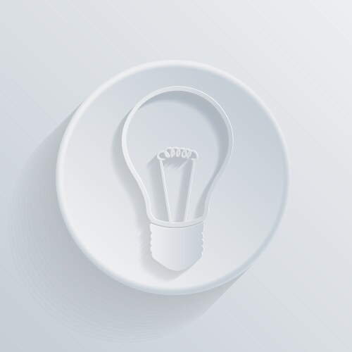 Circle icon with a shadow incandescent lamp Vector Image