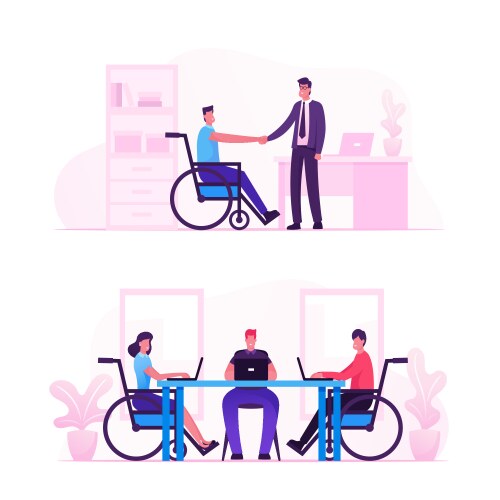 Disabled people with disabilities and prosthesis Vector Image