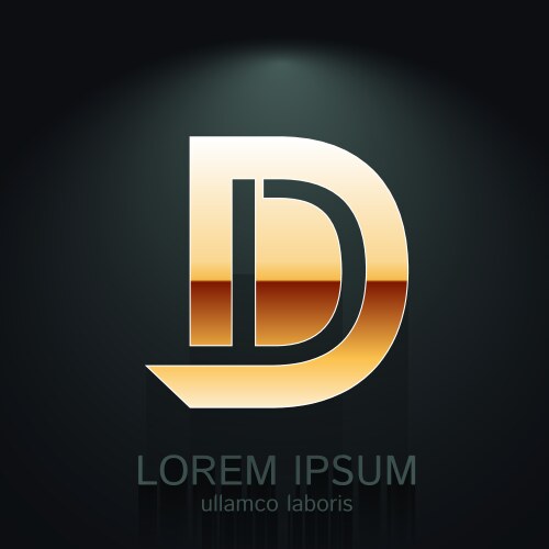 Golden beauty initial letter d Royalty Free Vector Image