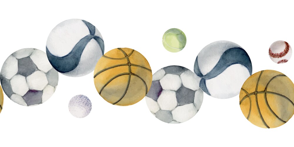 Hand drawn watercolor sports gear equipment Vector Image