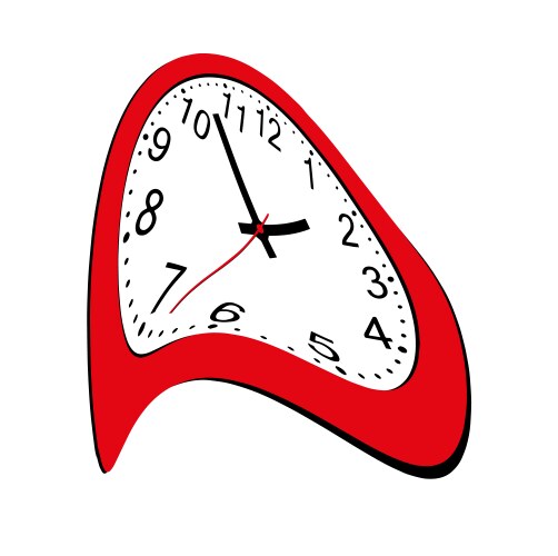 Melting watches deformed wall clock Royalty Free Vector
