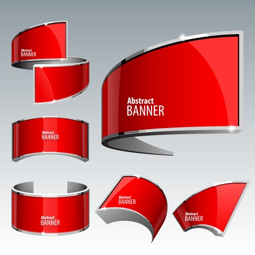 Shiny gloss red banner eps 10 Royalty Free Vector Image