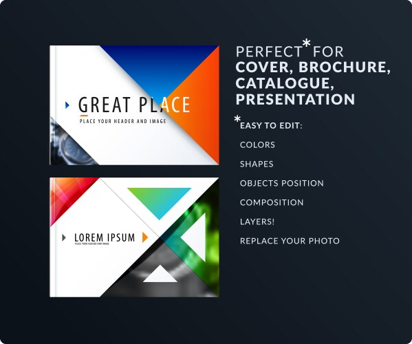 Soft design presentation template with colourful Vector Image
