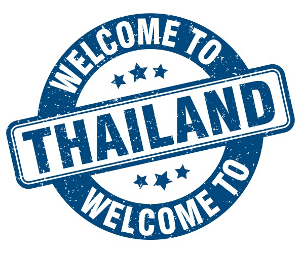 Welcome to thailand stamp thailand round sign Vector Image