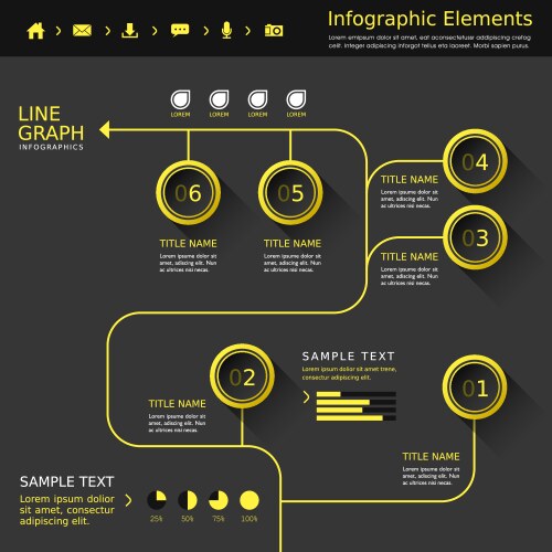 Abstract flow chart infographics Royalty Free Vector Image
