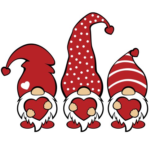 Three gnomes with blank sign Royalty Free Vector Image