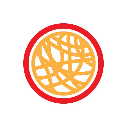 Noodle japan line icon logo Royalty Free Vector Image