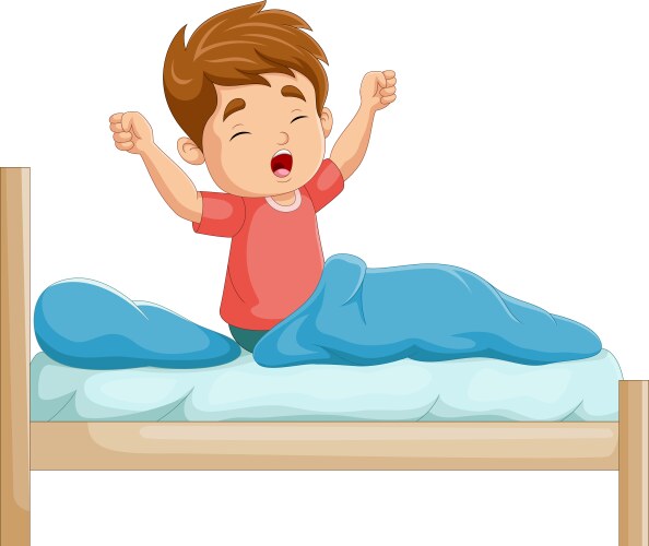 Cartoon children wake up Royalty Free Vector Image