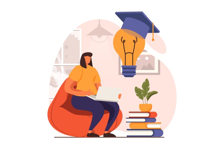Online education and distant learning Royalty Free Vector