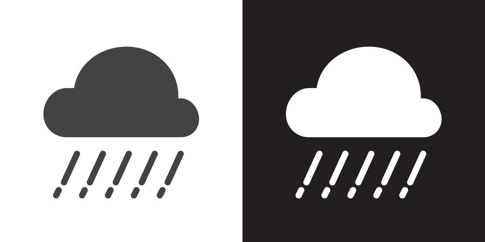 Hail icon black and white outline sign Royalty Free Vector