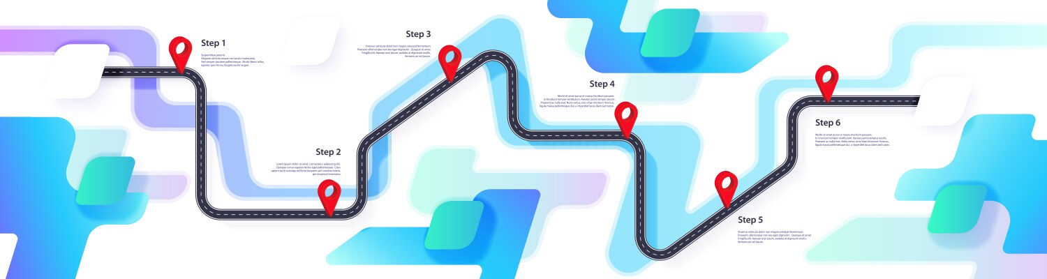 Road trip and journey route winding Royalty Free Vector