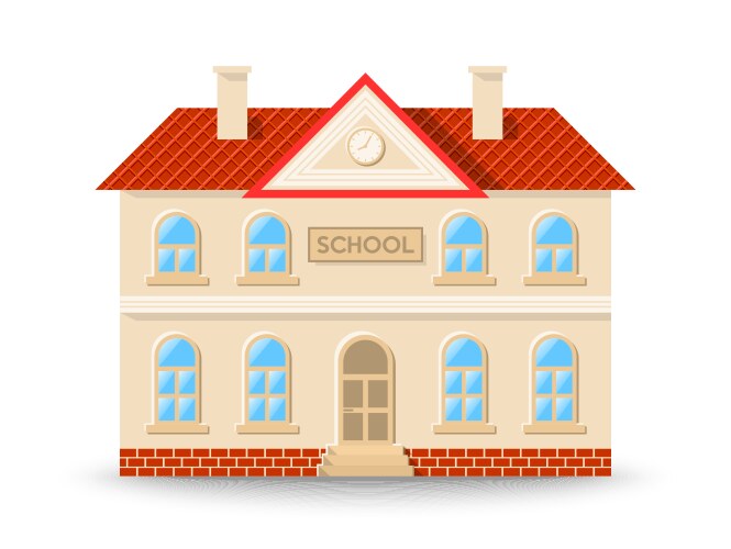School flat building icon Royalty Free Vector Image