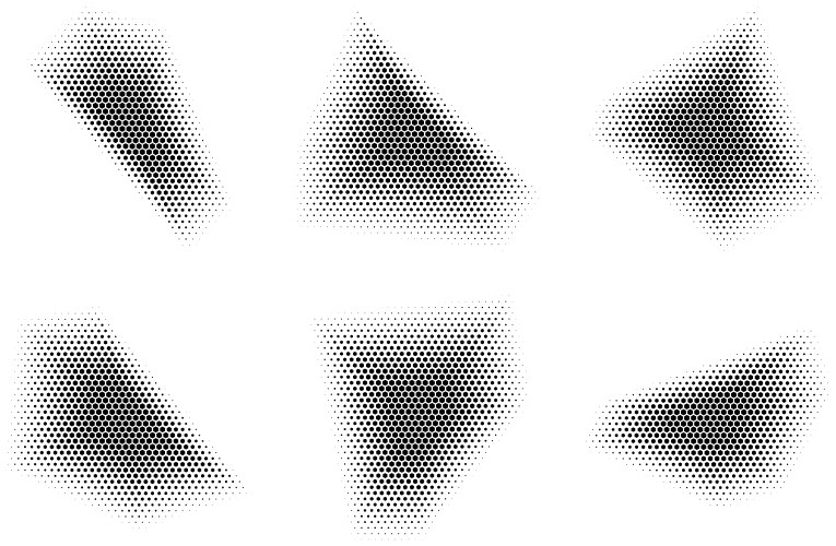 Halftone hexagon pattern reprographic technique Vector Image