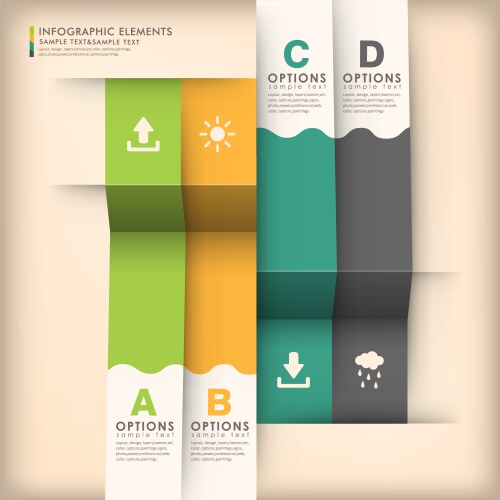 Abstract 3d paper infographics Royalty Free Vector Image