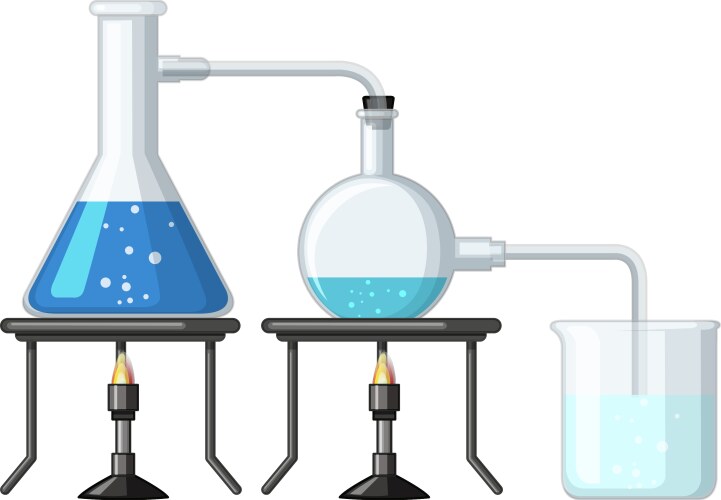 Filtration chemical experiment separation process Vector Image