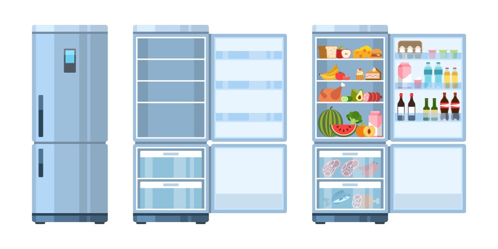 Red fridge Royalty Free Vector Image - VectorStock