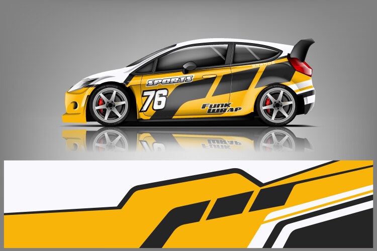 Racing Wave Car Wrap Royalty Free Vector Image